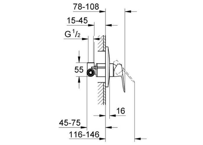 Смеситель для душа Grohe BauEdge 29078000